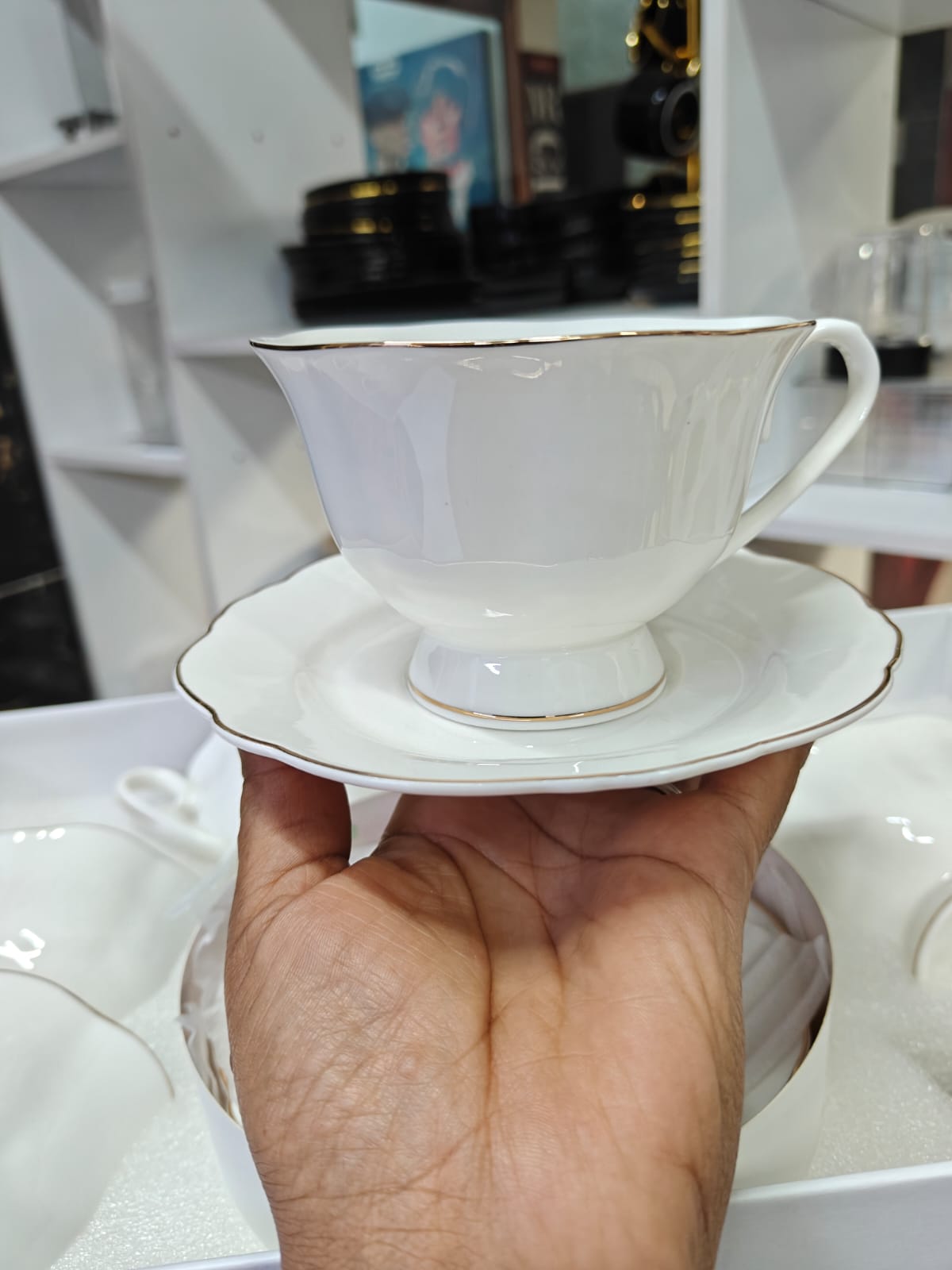 12-Piece European Porcelain Tea Set | Elegant Cups and Saucers Collect ...