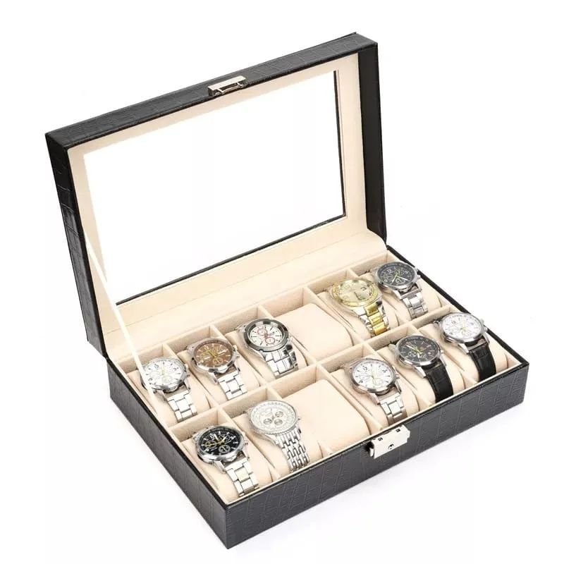 12 Slots Watch Organizer/Storage Box – Elegant Households KE