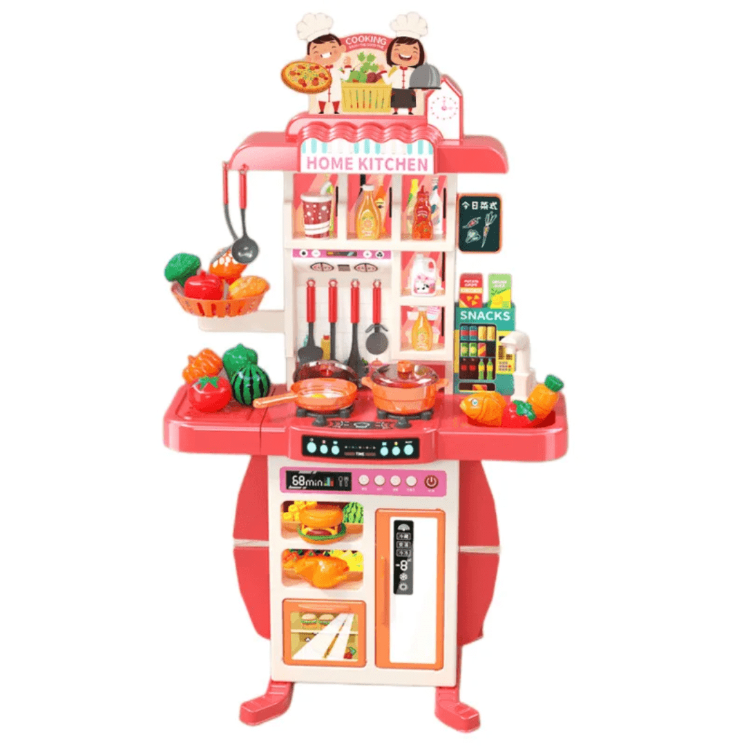 54-Piece Kids Kitchen Play Set with Accessories & Pretend Cooking ...