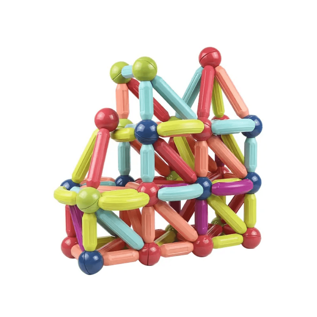 64-pieces Magnetic Sticks Building Set for Kids STEM Toy – Elegant ...