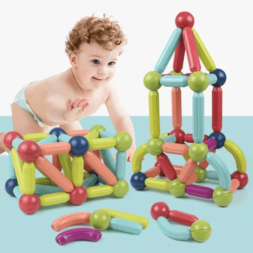 64-pieces Magnetic Sticks Building Set for Kids STEM Toy – Elegant ...