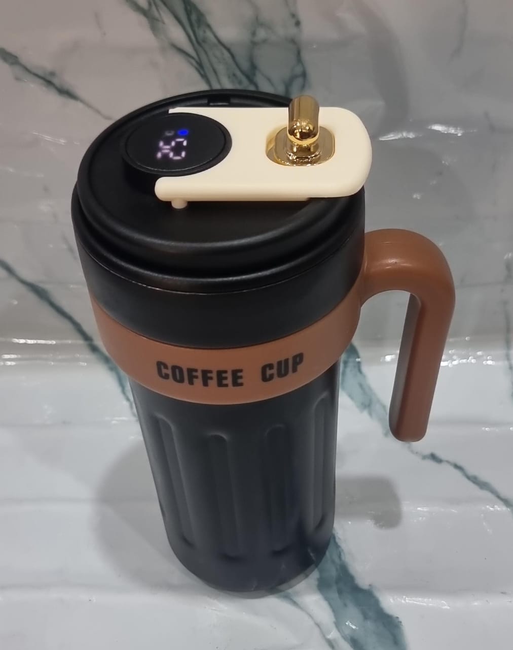 650ml coffee Thermocup with thermometer temperature indicator – Elegant ...