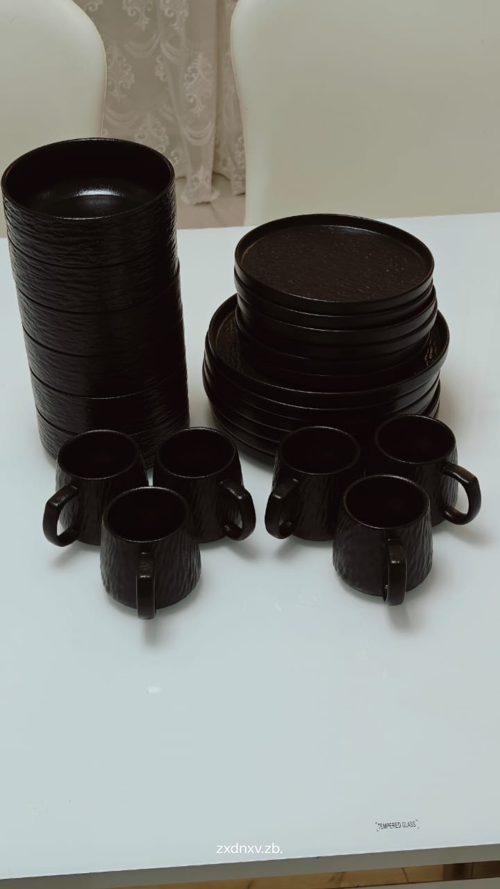 Black Ceramic Dinner Set – Elegant Households KE