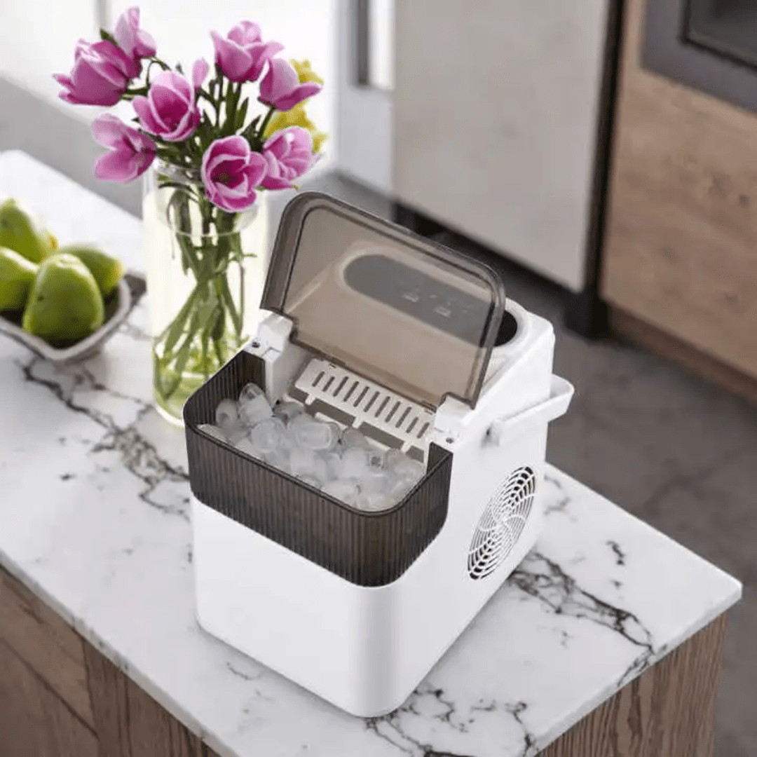 Compact Countertop Ice Maker 1.4L – Fast 6-8 Min Bullet Ice Cubes, 12k ...