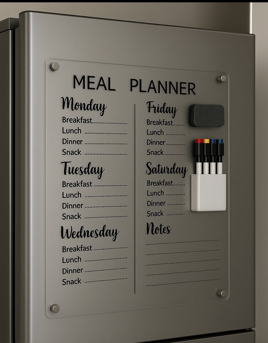 Fridge Magnetic Meal Planner – Elegant Households KE