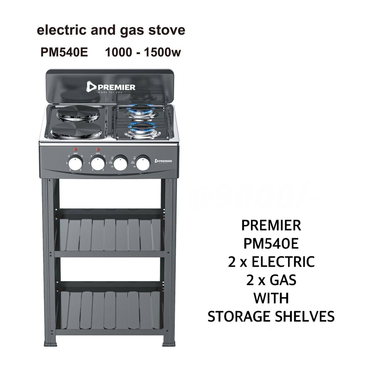 Premier standing cooker with shelves – Elegant Households KE