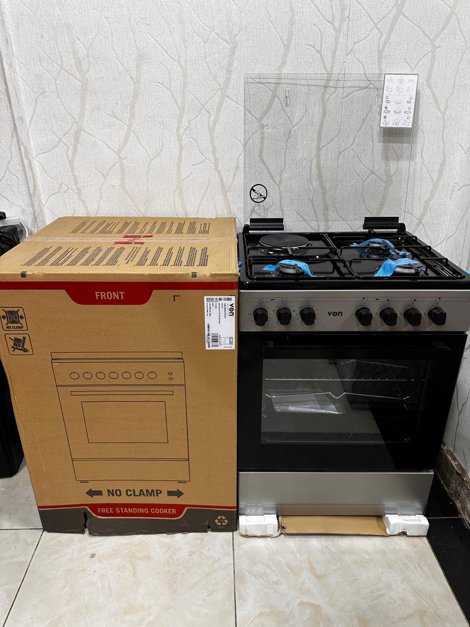 VON Cooker 3 Gas + 1 Electric – Elegant Households KE